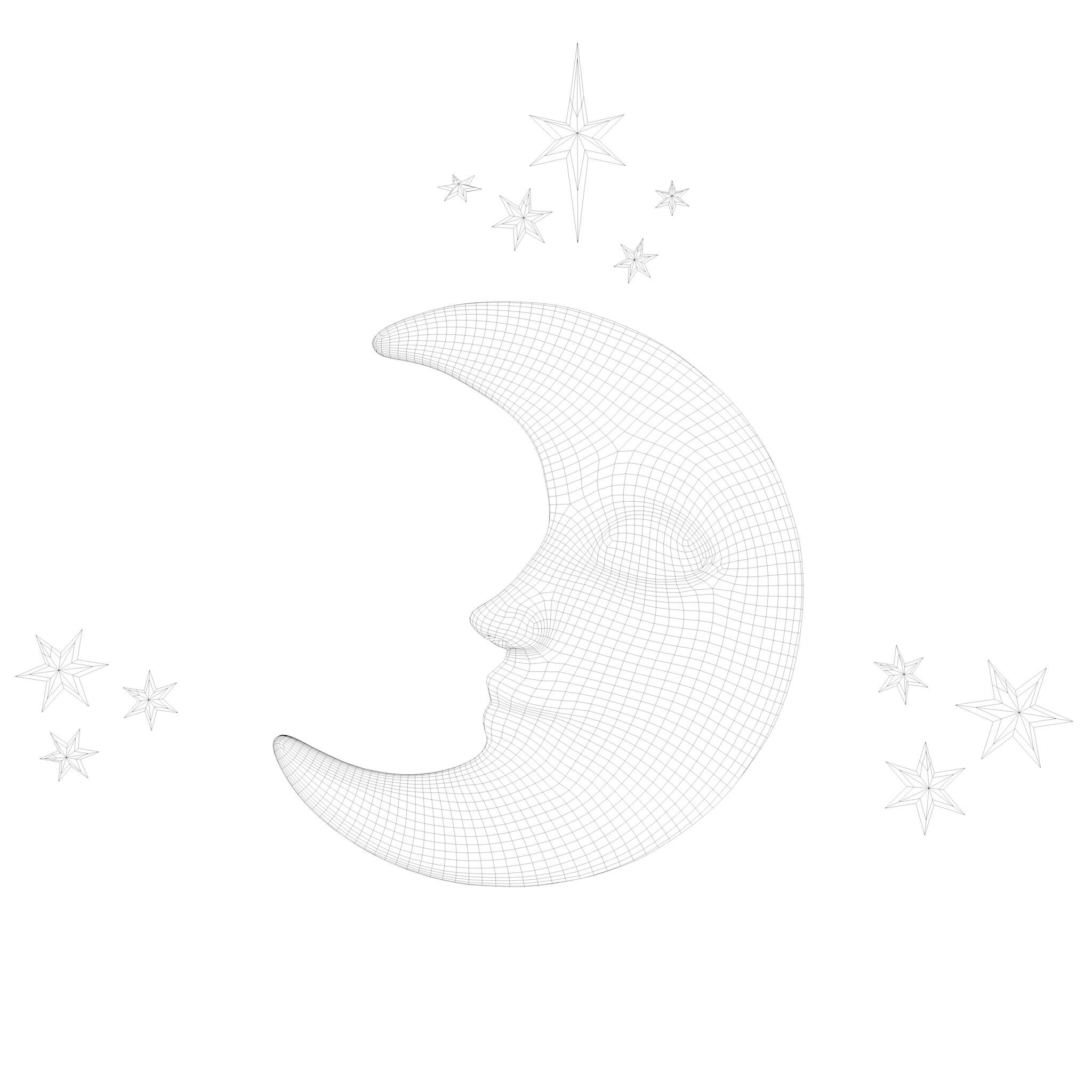 Moon Crescent Face - 3D Model by zames1992d