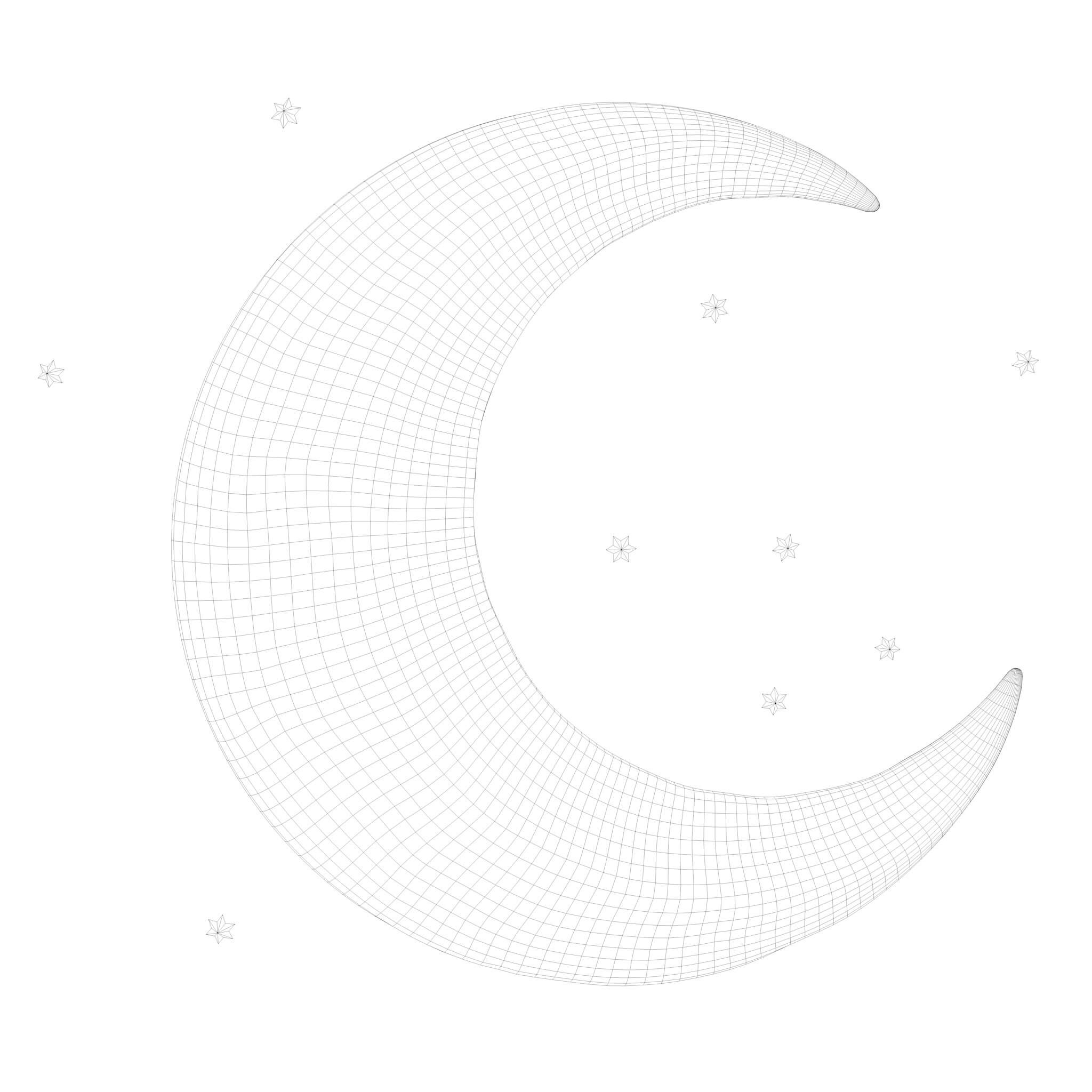 Stylized Crescent Moon - 3D Model by zames1992d
