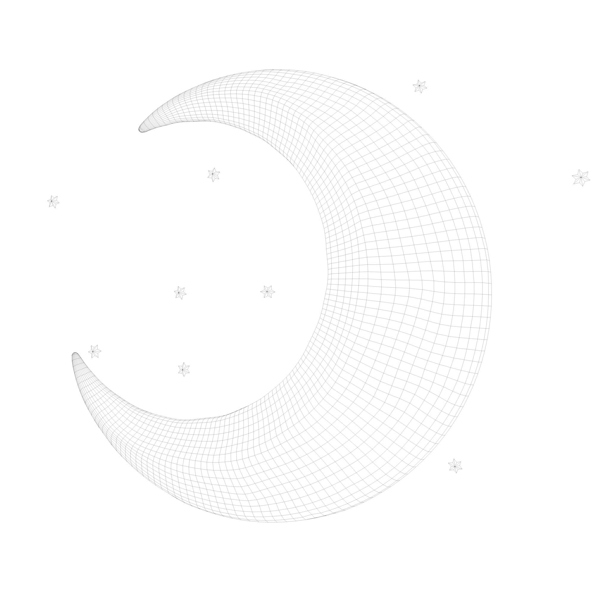 Stylized Crescent Moon - 3D Model by zames1992d