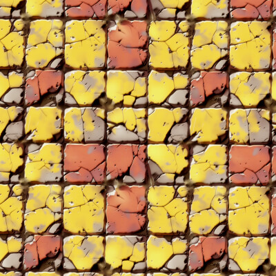 Stylized Red Floor Tiles Seamless Texture by Inukshuk