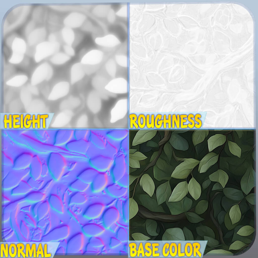 Stylized Foliage Seamless Texture by zames1992d