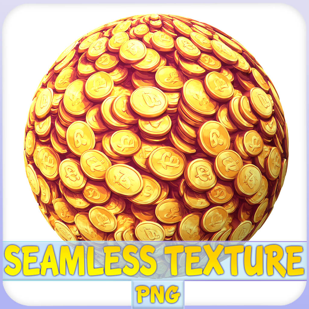 Stylized Gold Coin Seamless Texture by zames1992d