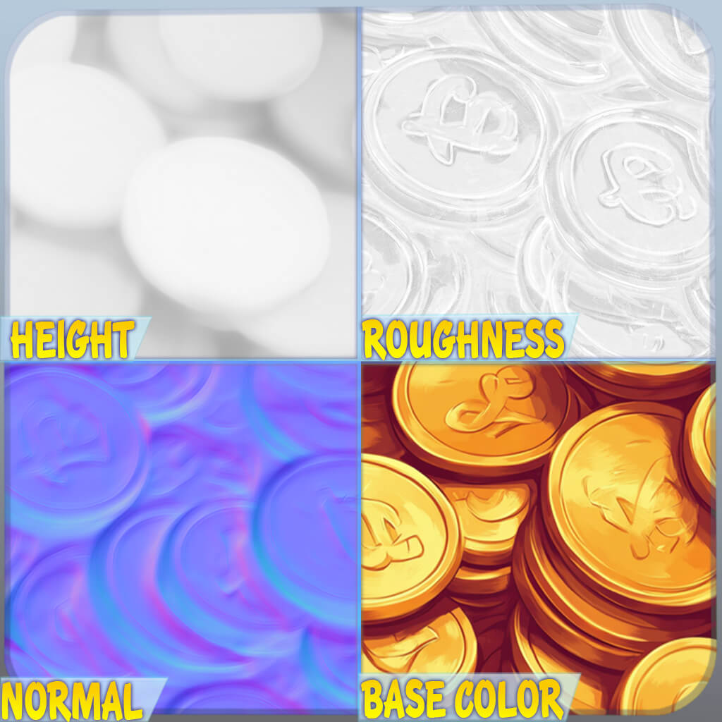 Stylized Gold Coin Seamless Texture by zames1992d