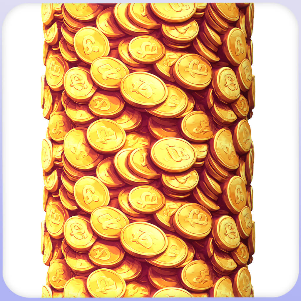 Stylized Gold Coin Seamless Texture by zames1992d