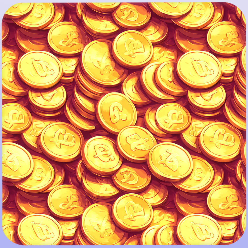 Stylized Gold Coin Seamless Texture by zames1992d