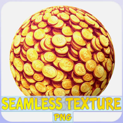 Stylized Gold Coin Seamless Texture by zames1992d