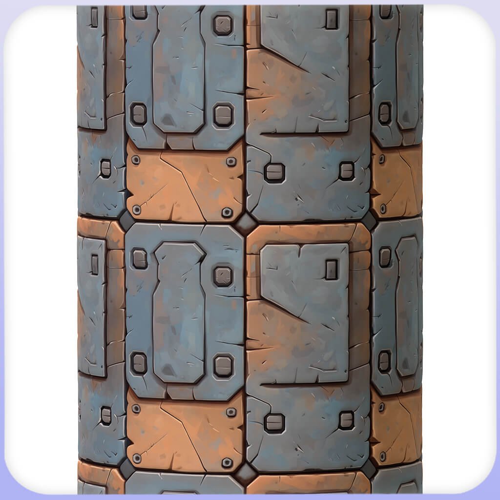 Stylized Metal Panels Seamless Texture by zames1992d