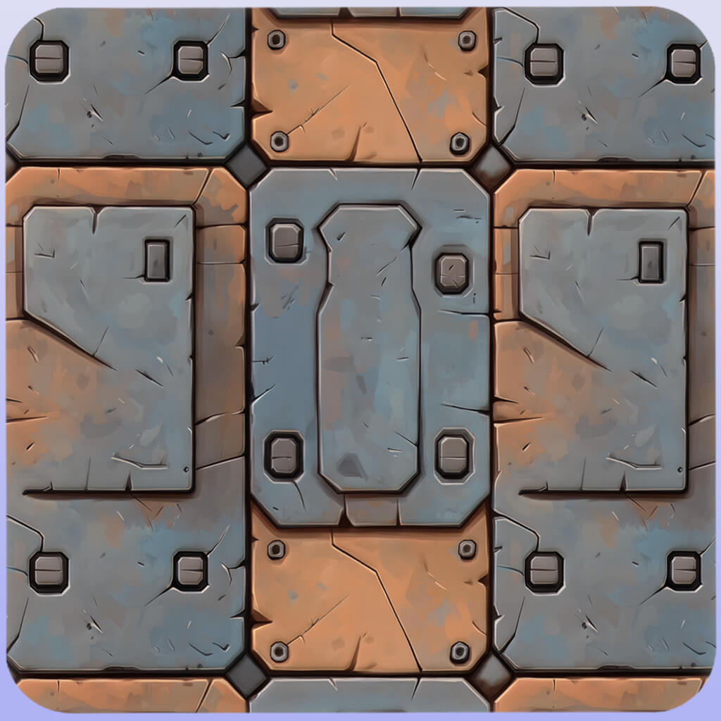 Stylized Metal Panels Seamless Texture by zames1992d