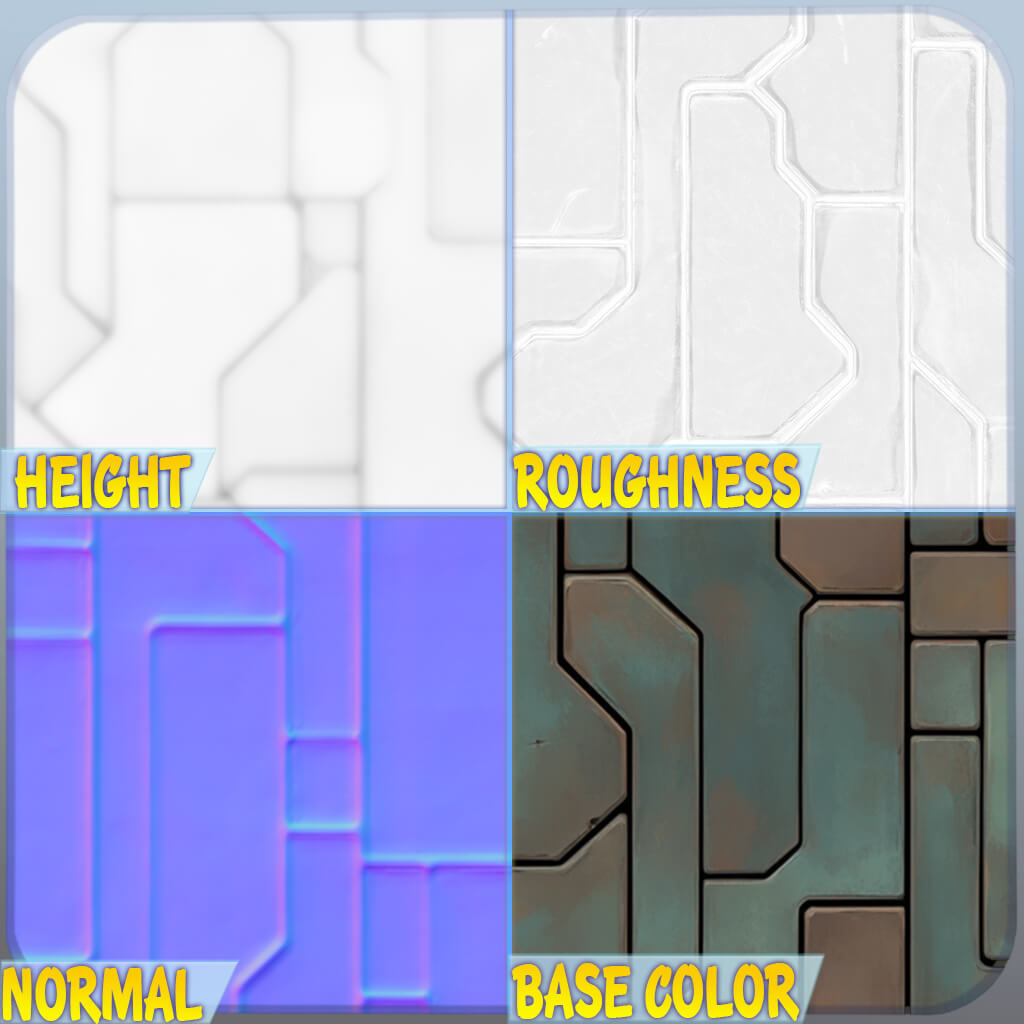 Stylized Metal Panels Seamless Texture by zames1992d