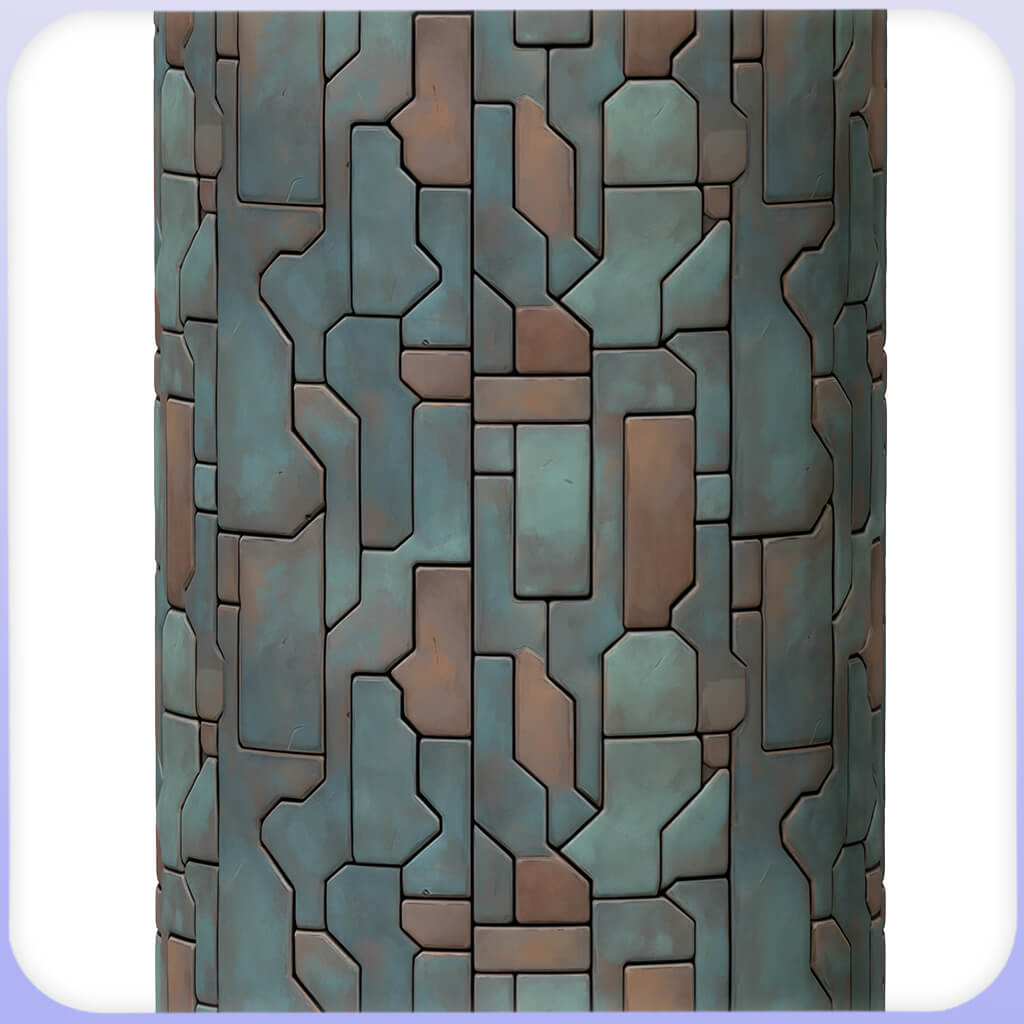 Stylized Metal Panels Seamless Texture by zames1992d