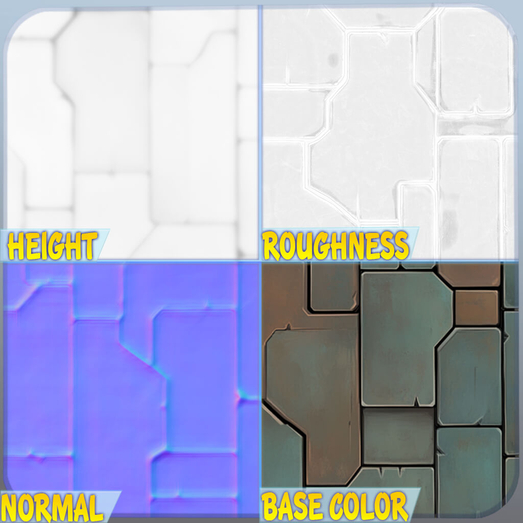 Stylized Metal Panels Seamless Texture by zames1992d