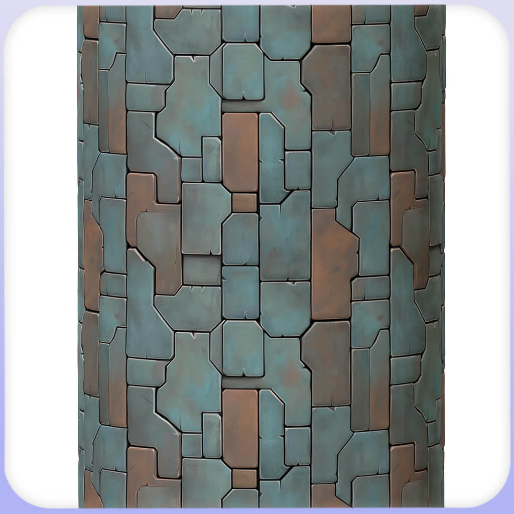 Stylized Metal Panels Seamless Texture by zames1992d