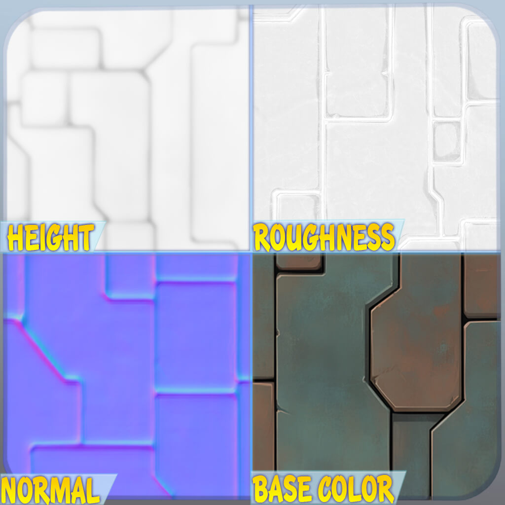 Stylized Metal Panels Seamless Texture by zames1992d