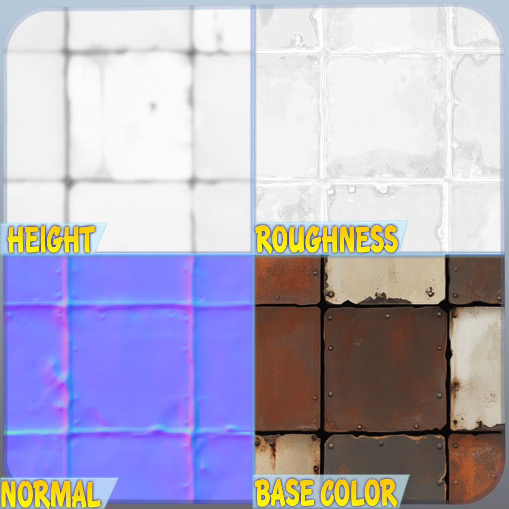 Stylized Metal Panels Seamless Texture by zames1992d