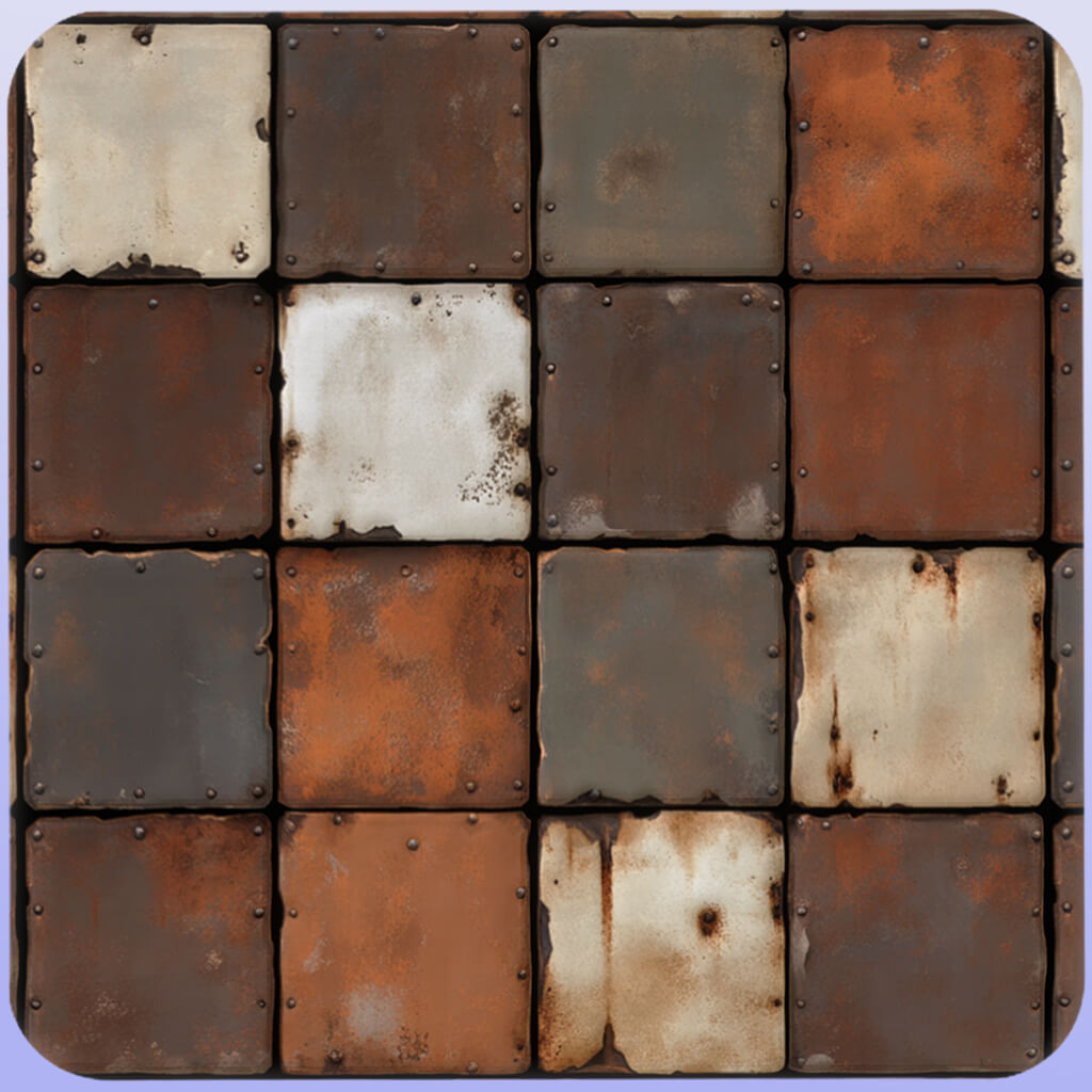 Stylized Metal Panels Seamless Texture by zames1992d