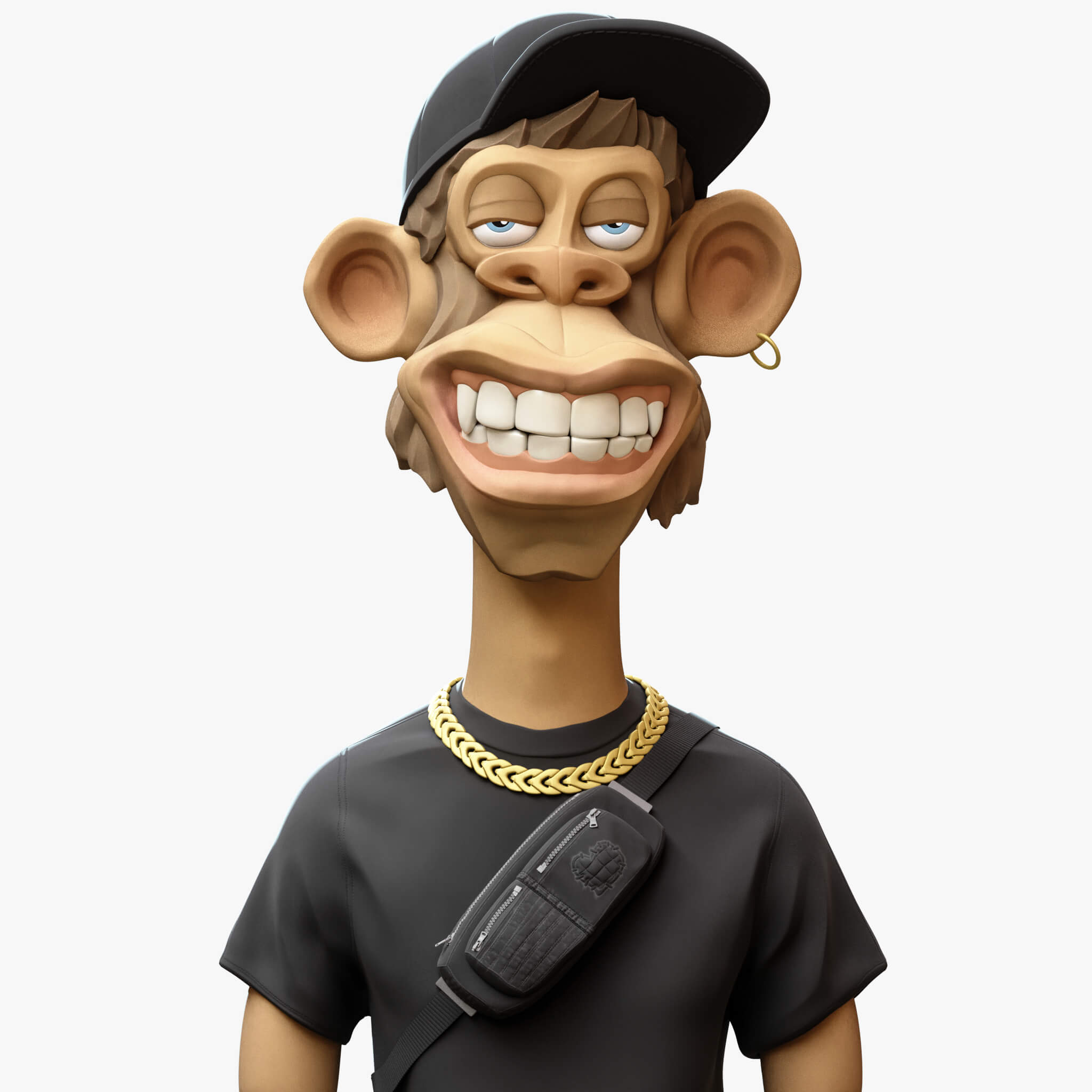 Stylized Monkey Bust Dude Sculpture - 3D Model by zames1992d