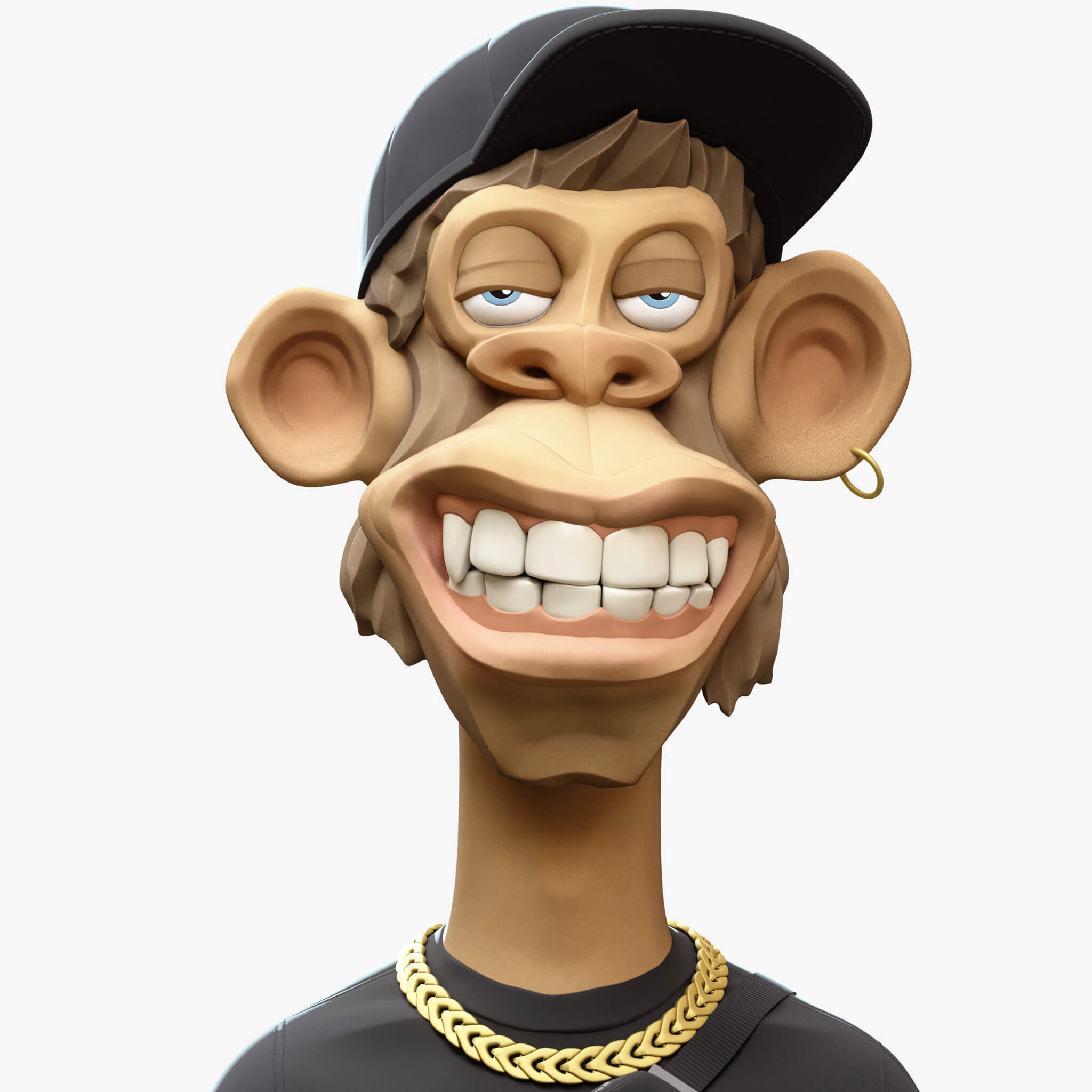 Stylized Monkey Bust Dude Sculpture - 3D Model by zames1992d