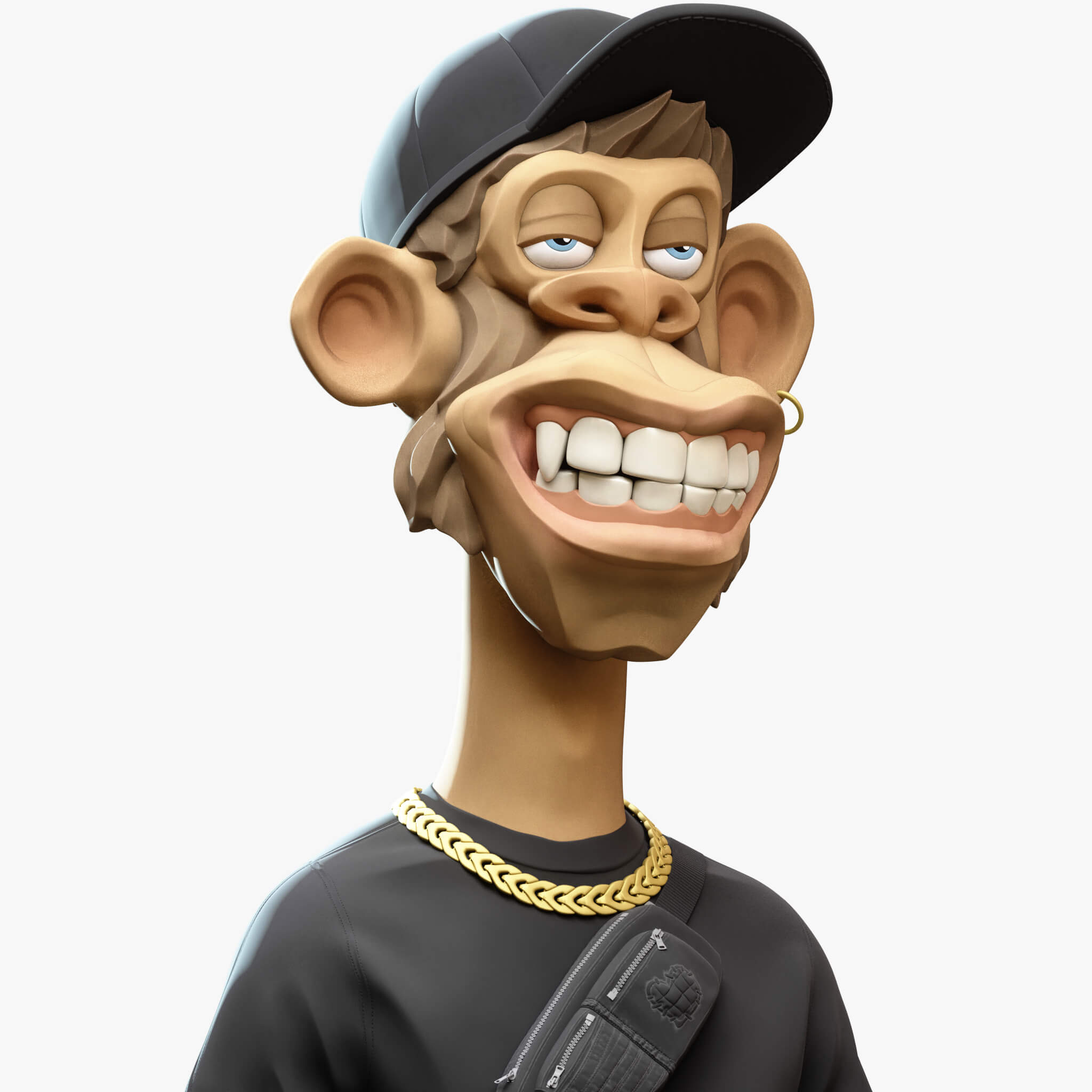 Stylized Monkey Bust Dude Sculpture - 3D Model by zames1992d