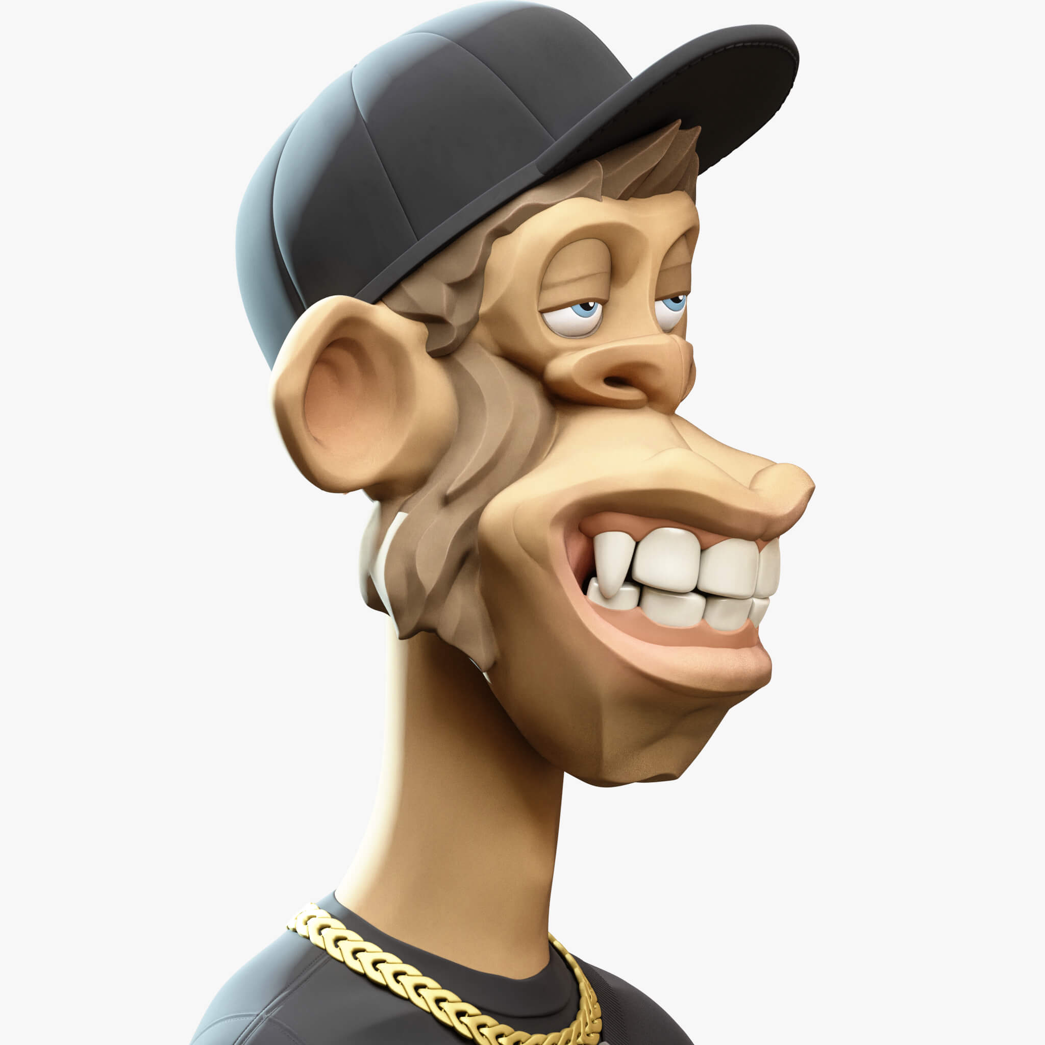 Stylized Monkey Bust Dude Sculpture - 3D Model by zames1992d