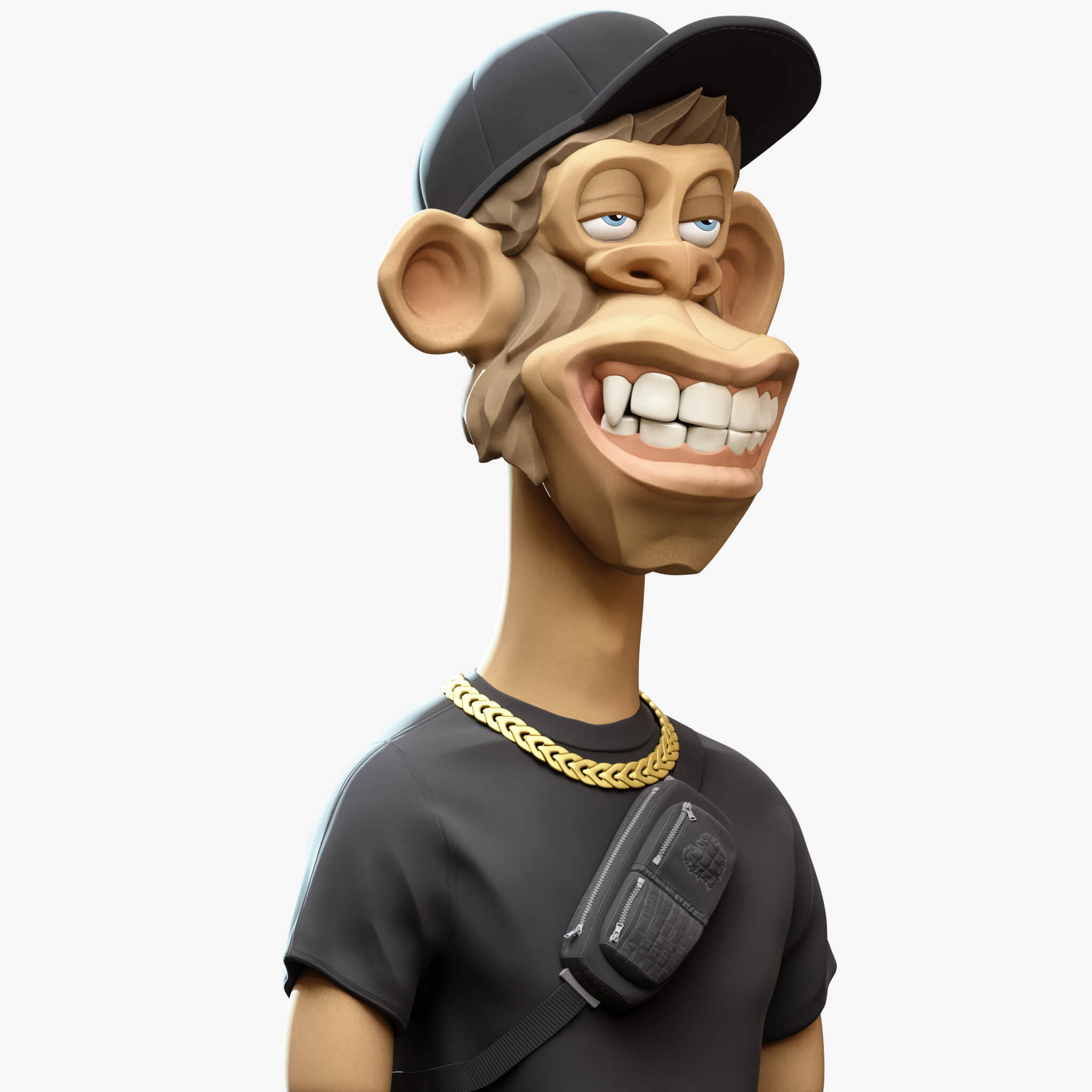 Stylized Monkey Bust Dude Sculpture - 3D Model by zames1992d