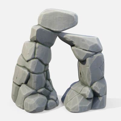 Stylized Rock Cliff Stone Gate - 3D Model by zames1992d