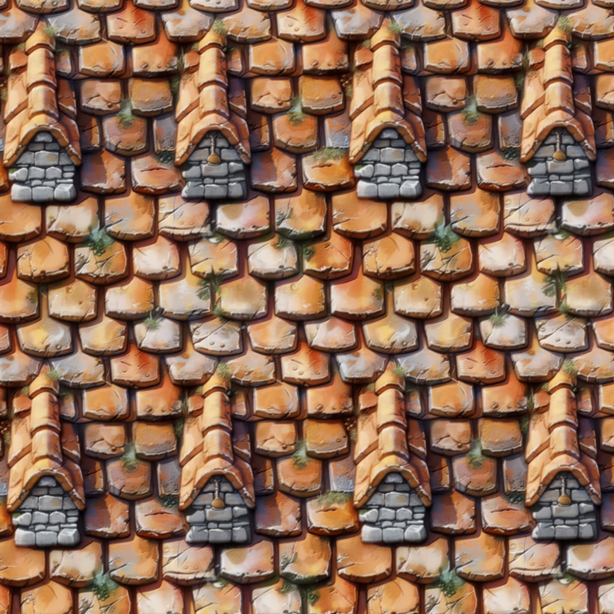 Stylized Roof Seamless Texture by zames1992d