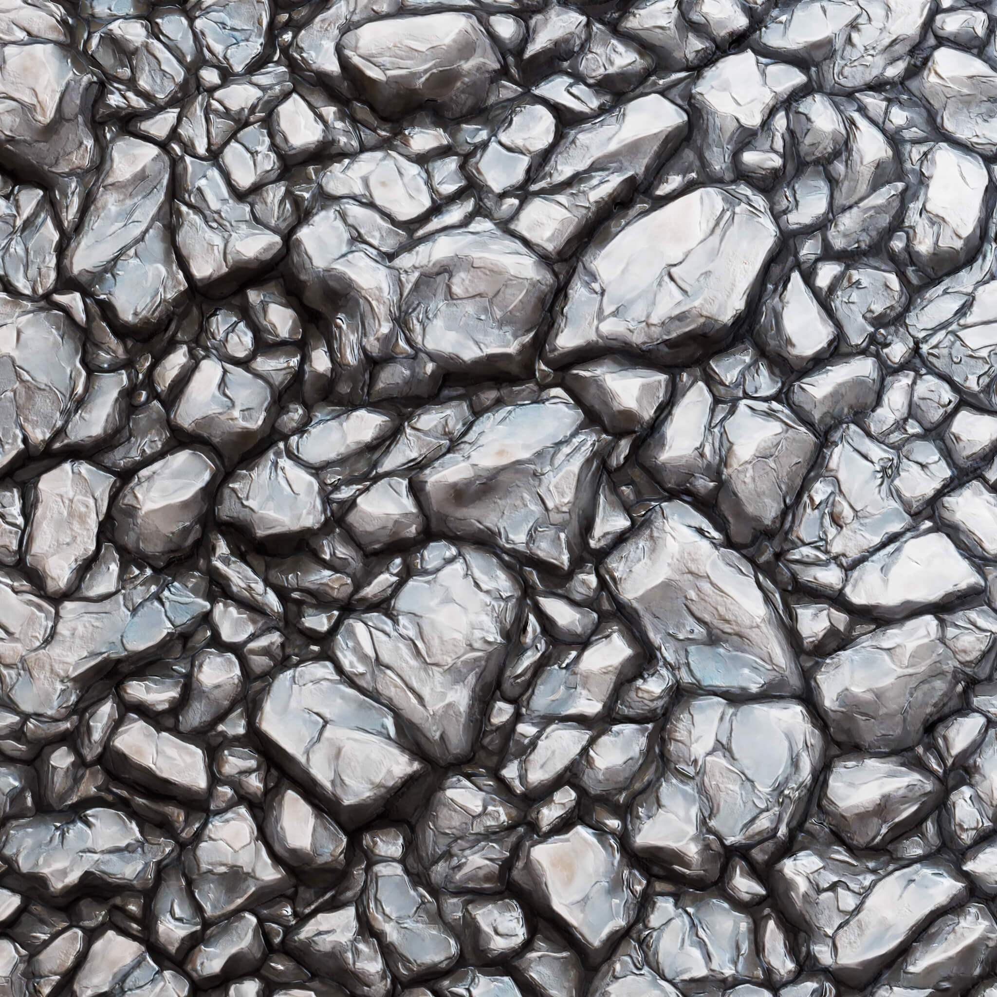 Stylized Silver V1 Seamless Texture by zames1992d