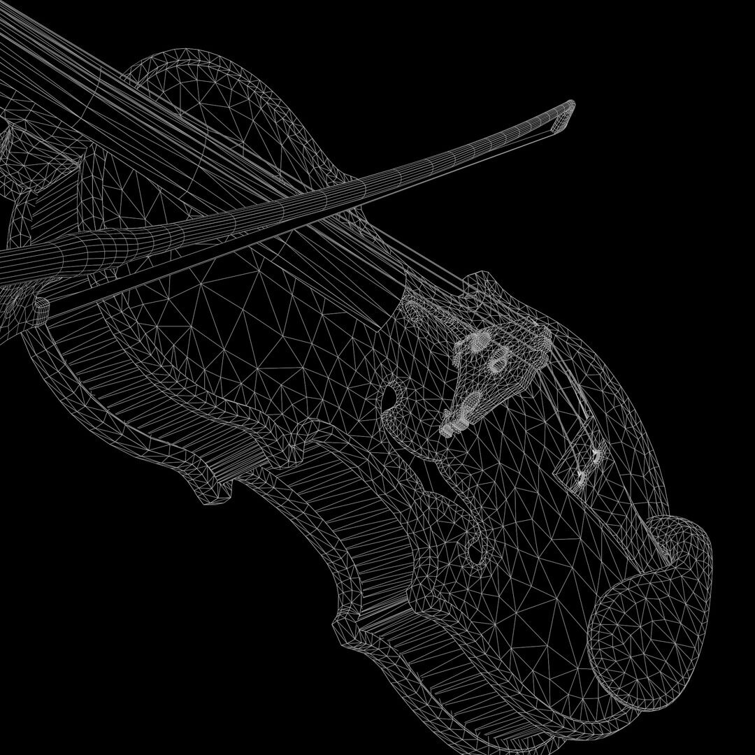 Stylized Wood Violin - 3D Model by zames1992d