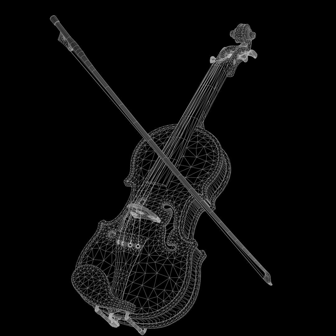 Stylized Wood Violin - 3D Model by zames1992d