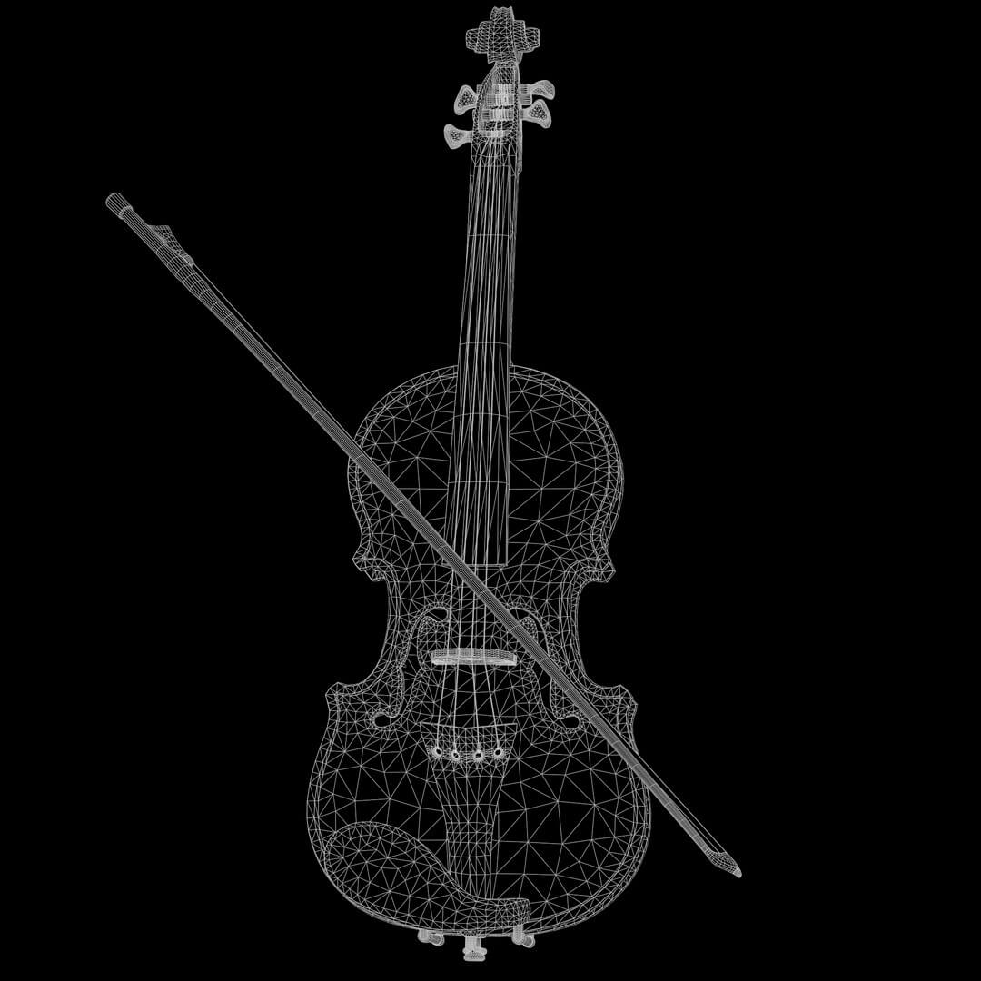 Stylized Wood Violin - 3D Model by zames1992d