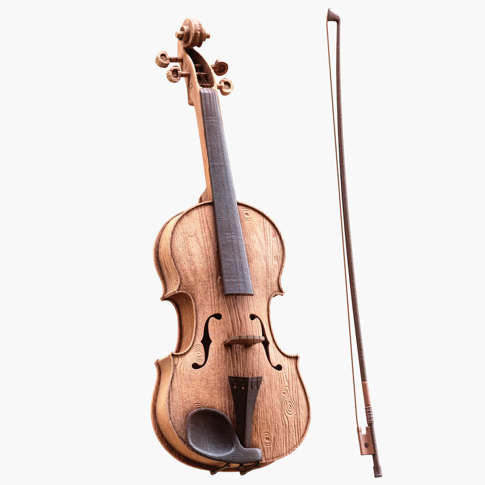 Violin Fiddle Wood - 3D Model by zames1992d