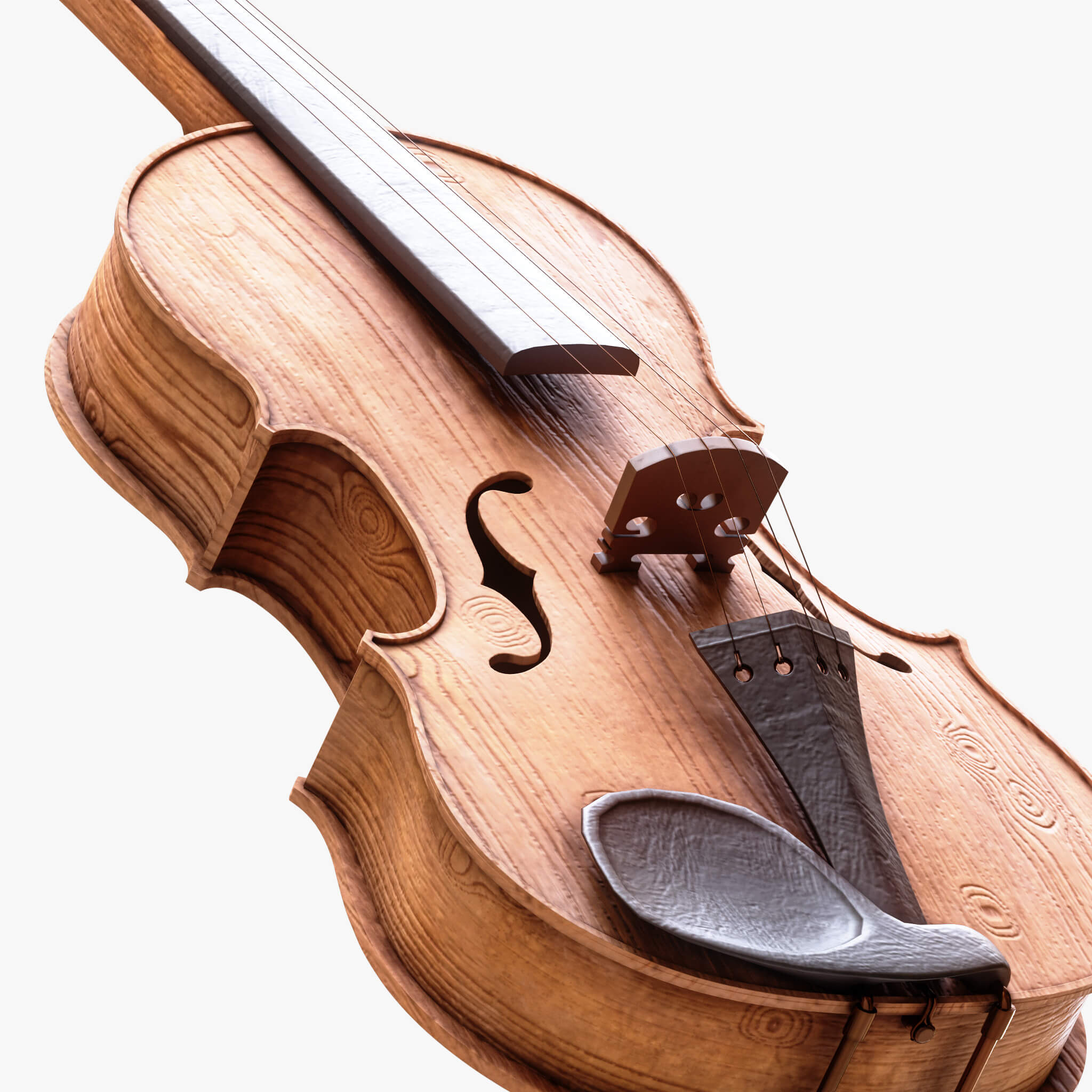 Violin Fiddle Wood - 3D Model by zames1992d