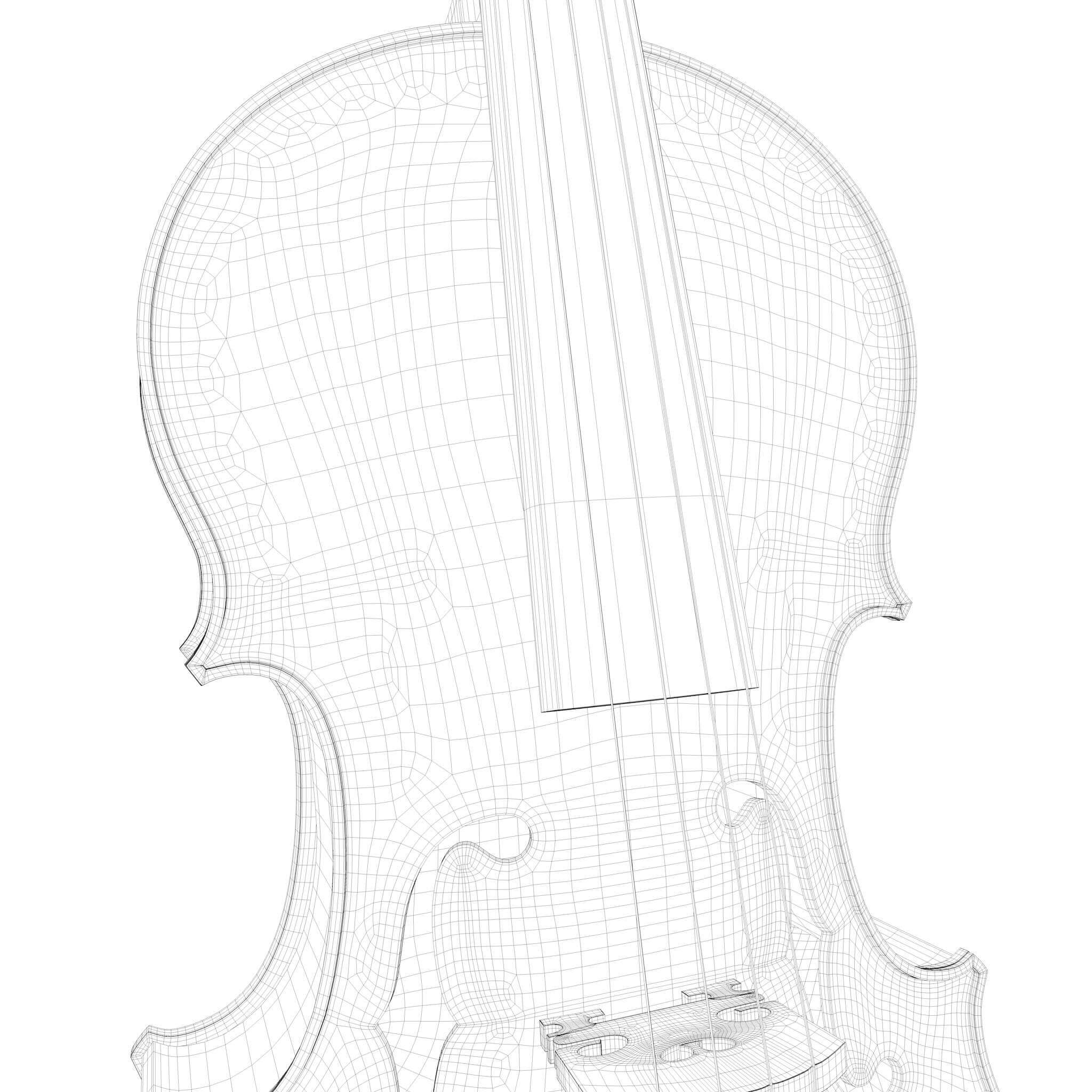 Violin Fiddle Wood - 3D Model by zames1992d