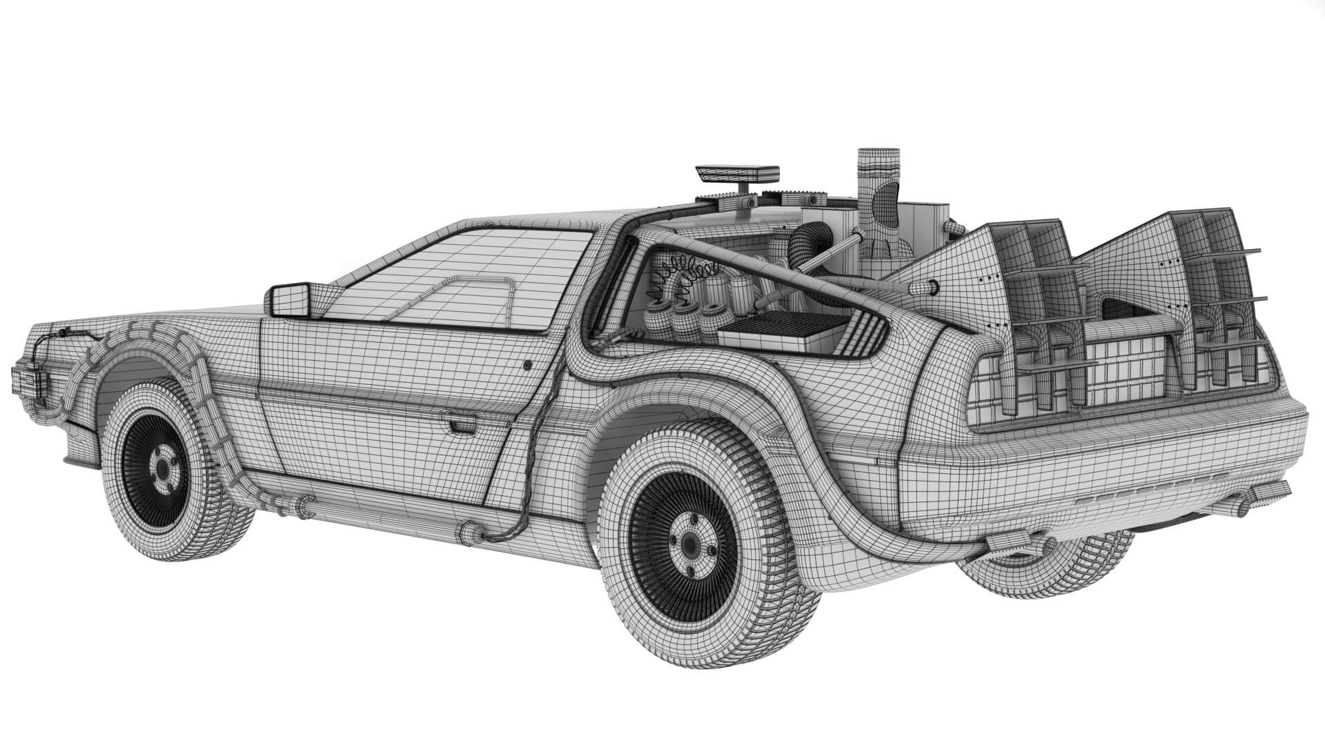 DeLorean Back To The Future - 3D Model by zampvers
