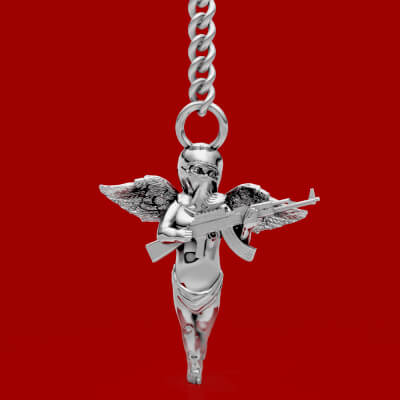 Angel Gun Man Key Holder - 3D Model by ZaraHM