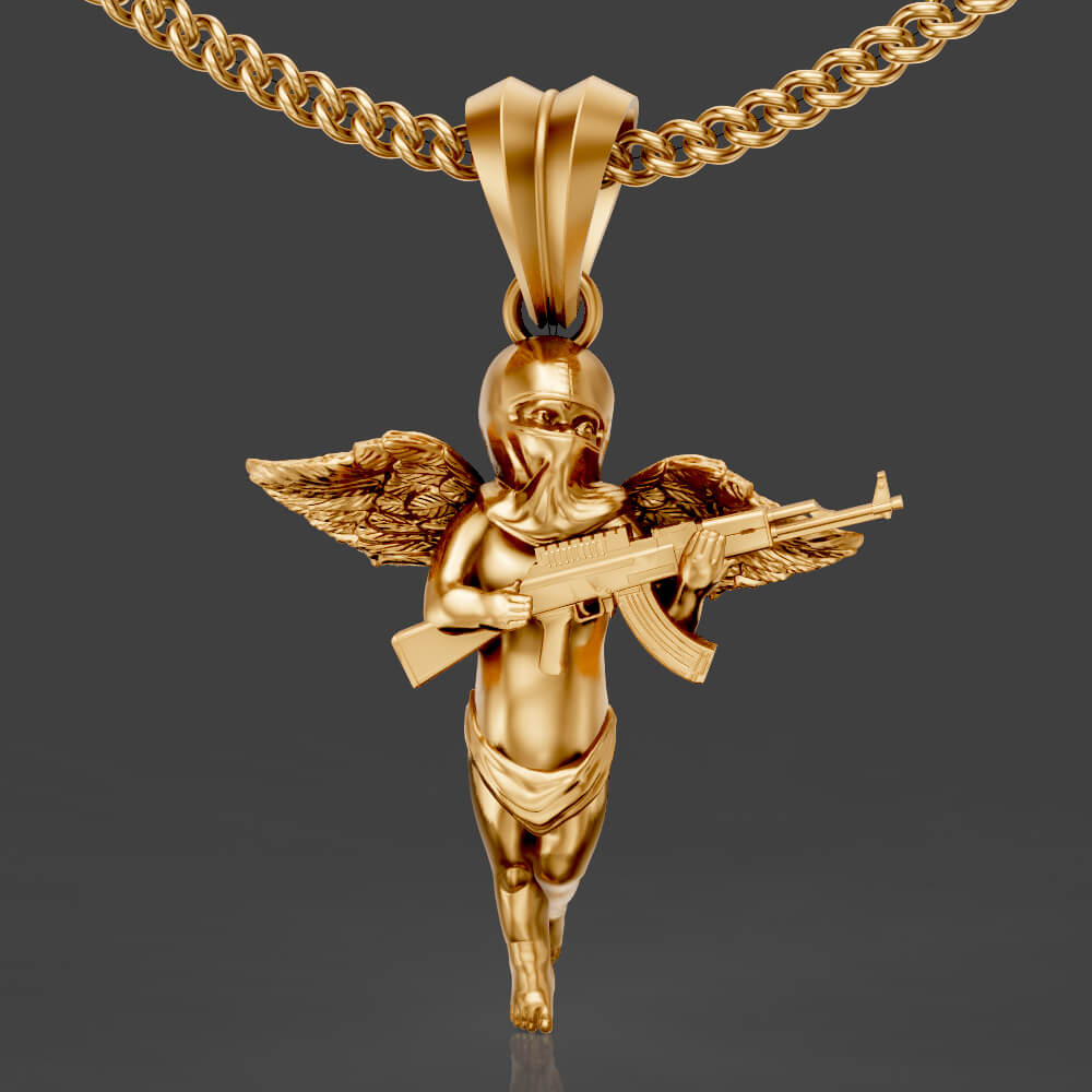 Angel Gunman Pendant - 3D Model by ZaraHM