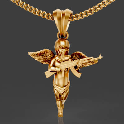 Angel Gunman Pendant - 3D Model by ZaraHM