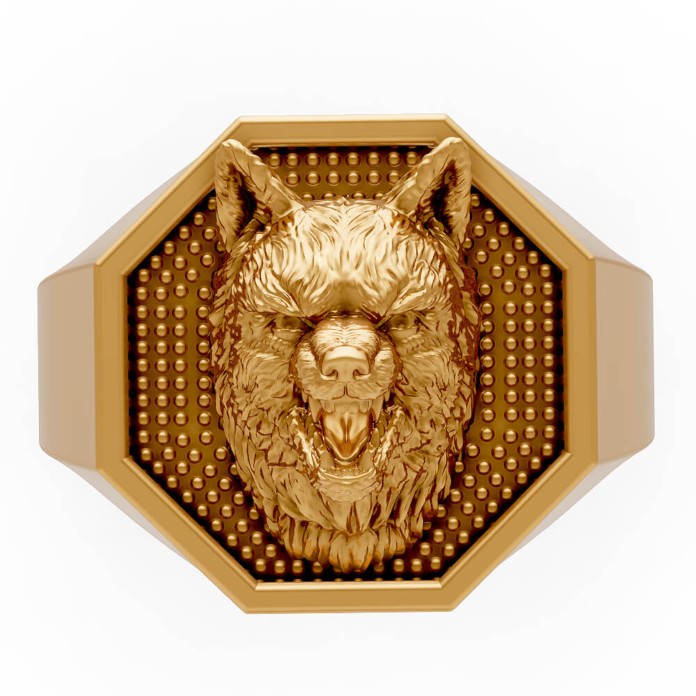 Angry Wolf Ring - 3D Model by ZaraHM