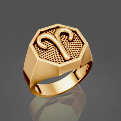 Aries Ring Zodiac - 3D Model by ZaraHM