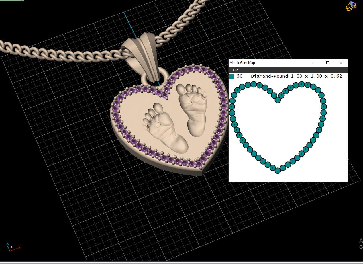 Baby Footprint Pendant - 3D Model by ZaraHM