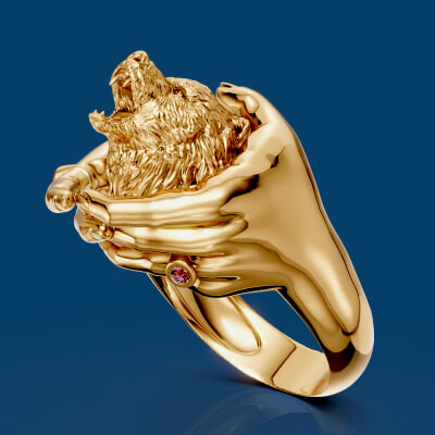 Bear Man Ring - 3D Model by ZaraHM