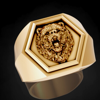 Bear Man Ring - 3D Model by ZaraHM