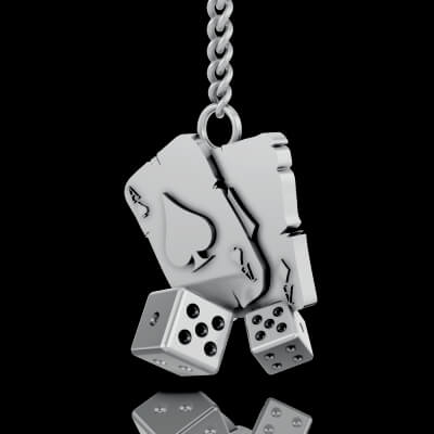 Card Dice Key Holder - 3D Model by ZaraHM