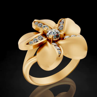 Flower lux Ring - 3D Model by ZaraHM
