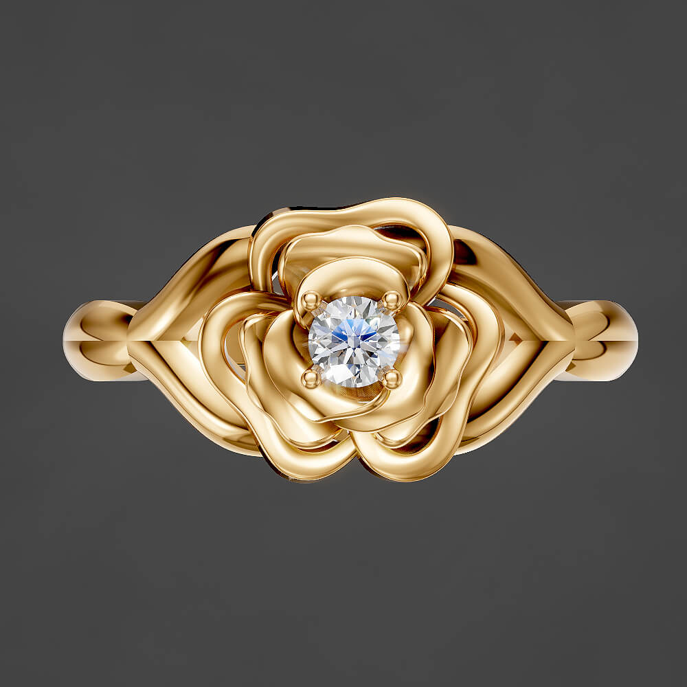 Flower Rose Ring - 3D Model by ZaraHM
