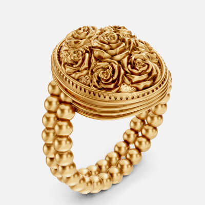 Flower Rose Ring - 3D Model by ZaraHM