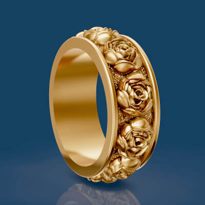Flower Rose Ring - 3D Model by ZaraHM