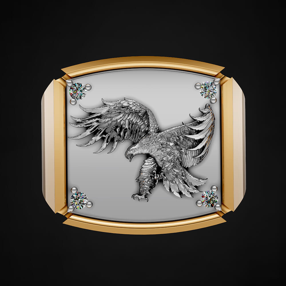 Flying Eagle Ring - 3D Model by ZaraHM