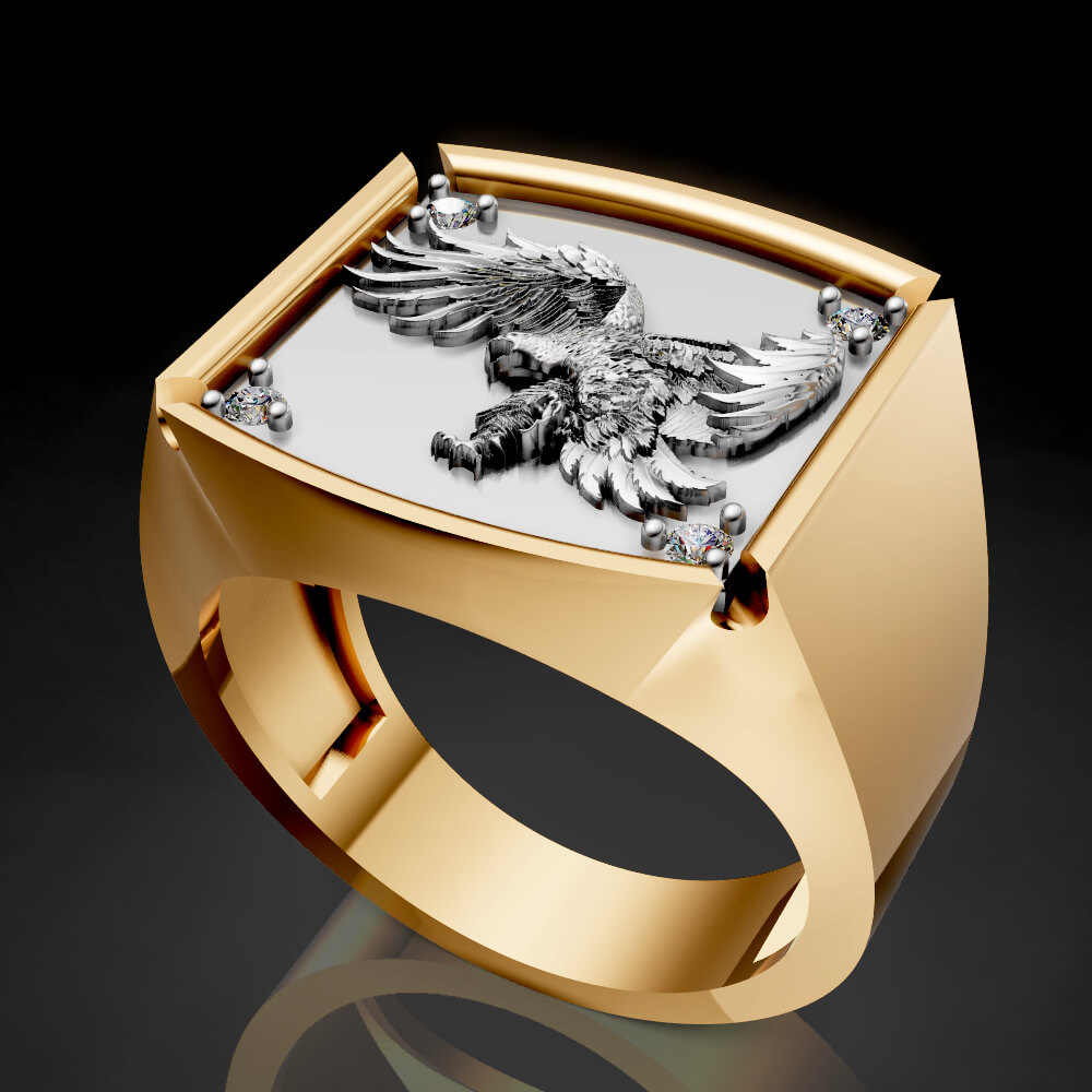 Flying Eagle Ring - 3D Model by ZaraHM