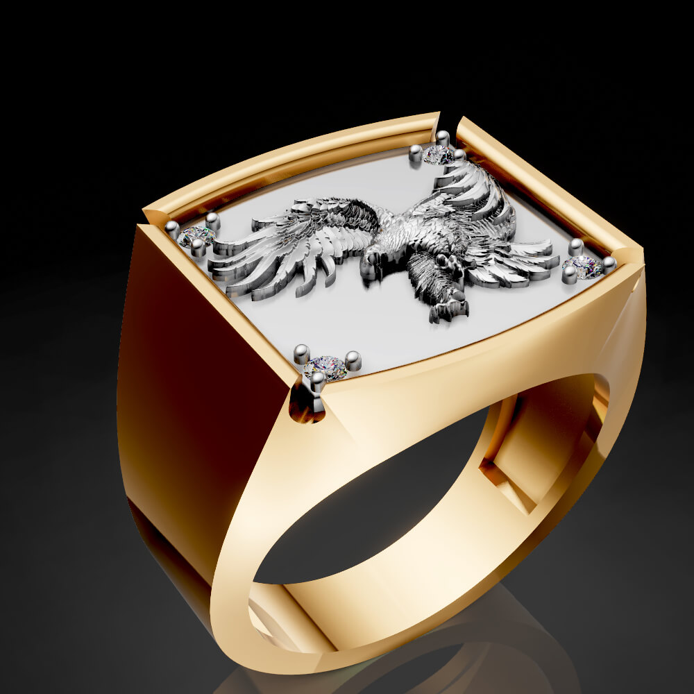 Flying Eagle Ring - 3D Model by ZaraHM